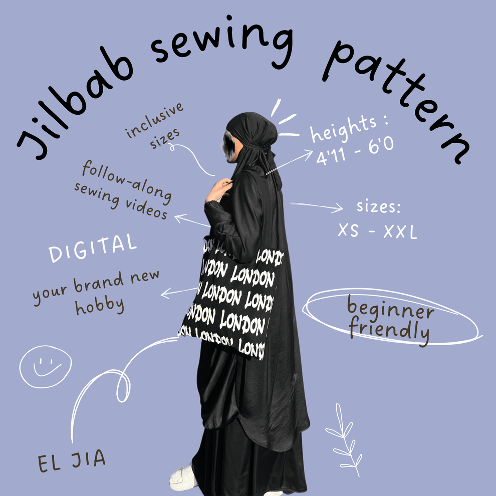 Jilbab Sewing Pattern with Complete Sewing Guide – EL JIA
